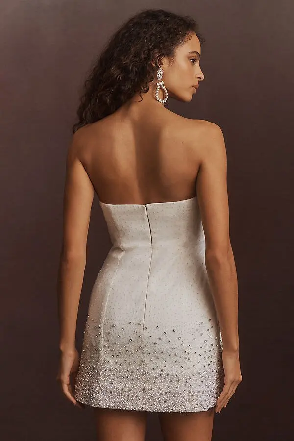Bhldn Strapless Beaded Mini Dress