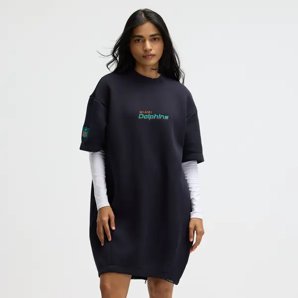 Nike Miami Dolphins Rivalries Collection Oversized Tech Fleece Nfl Dress - Blue