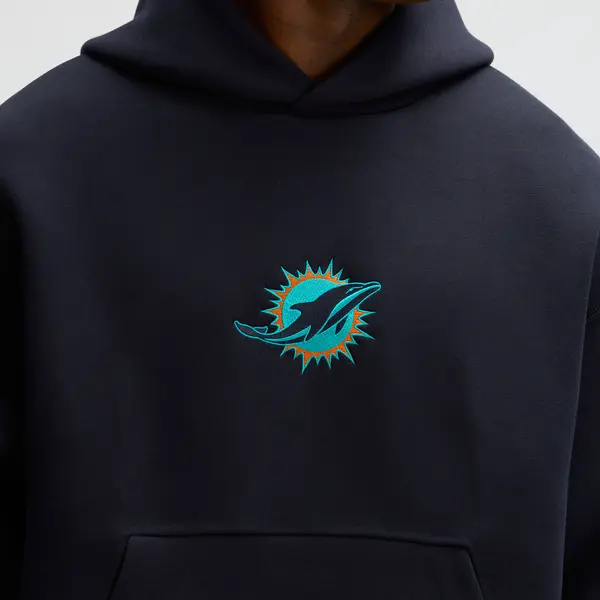 Nike Miami Dolphins Rivalries Collection Oversized Tech Fleece Nfl Pullover Hoodie - Blue