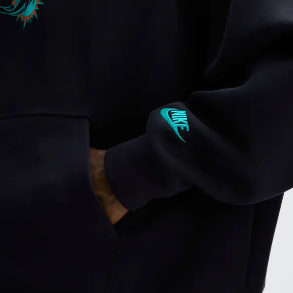 Nike Miami Dolphins Rivalries Collection Oversized Tech Fleece Nfl Pullover Hoodie - Blue