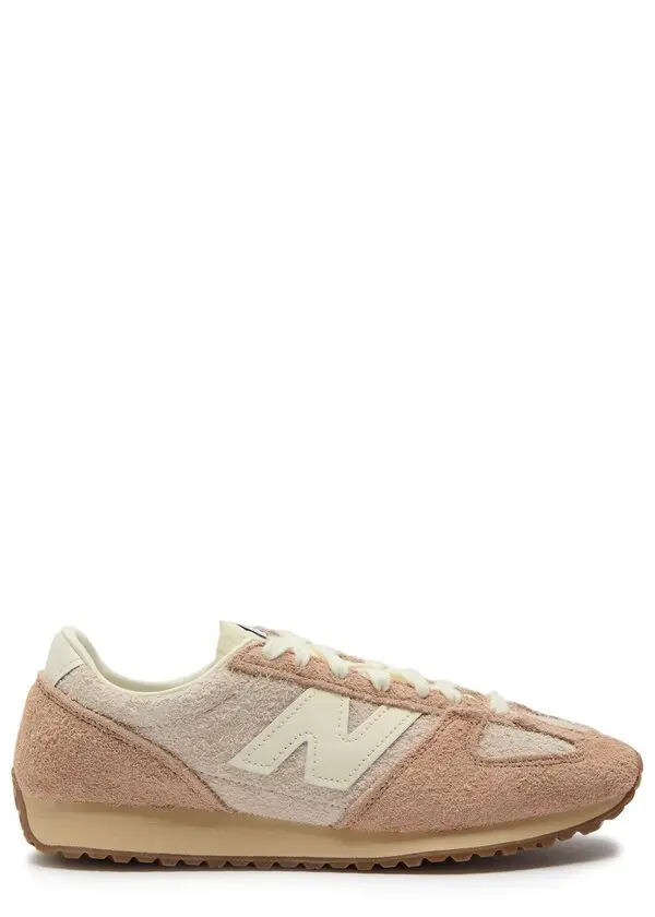 NEW BALANCE 471 Panelled Brushed Suede Sneakers - Beige