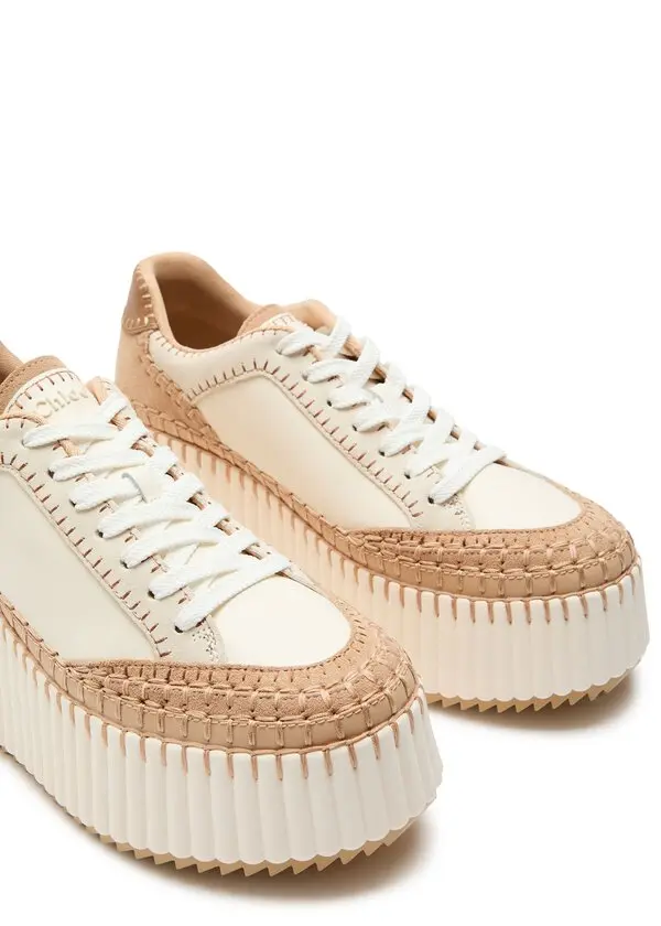 Chloé Nama 80 Panelled Leather Sneakers