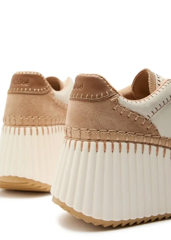 Chloé Nama 80 Panelled Leather Sneakers