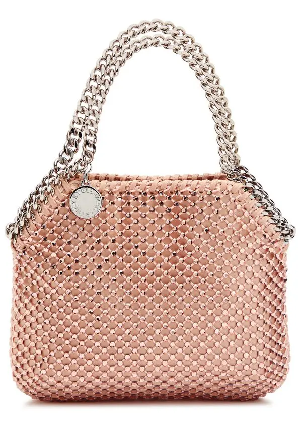 Stella McCartney Falabella Mini Crystal-embellished Top Handle Bag - Peach