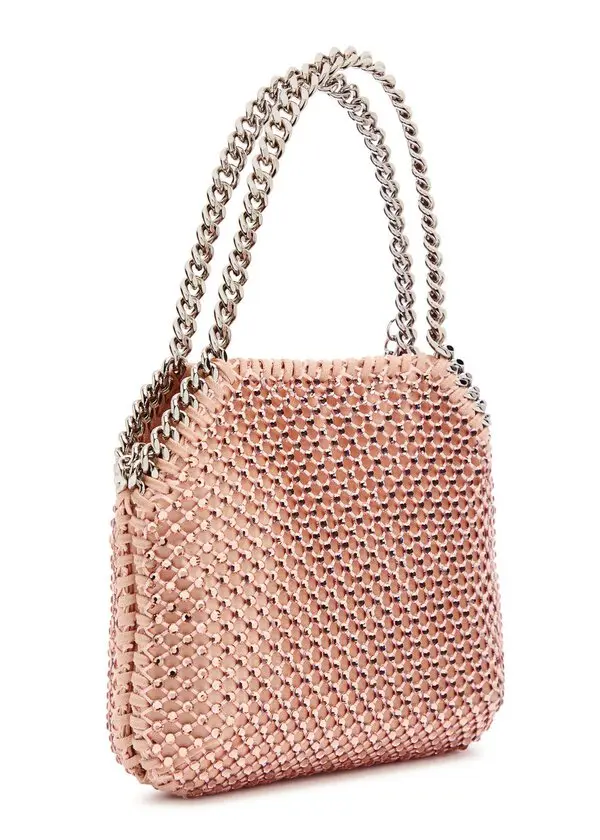 Stella McCartney Falabella Mini Crystal-embellished Top Handle Bag - Peach