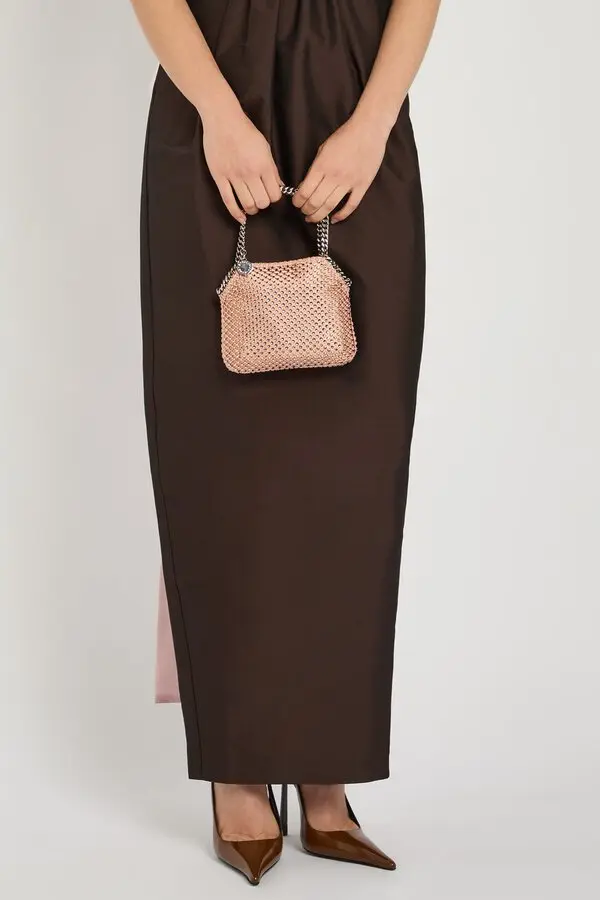Stella McCartney Falabella Mini Crystal-embellished Top Handle Bag - Peach