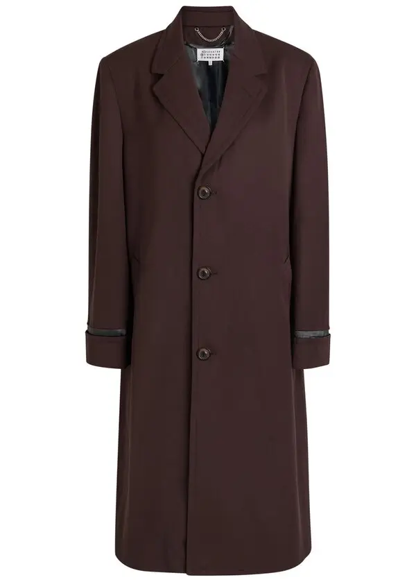 MAISON MARGIELA Single-breasted Wool Coat - Dark Brown