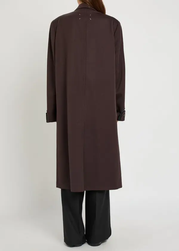 MAISON MARGIELA Single-breasted Wool Coat - Dark Brown