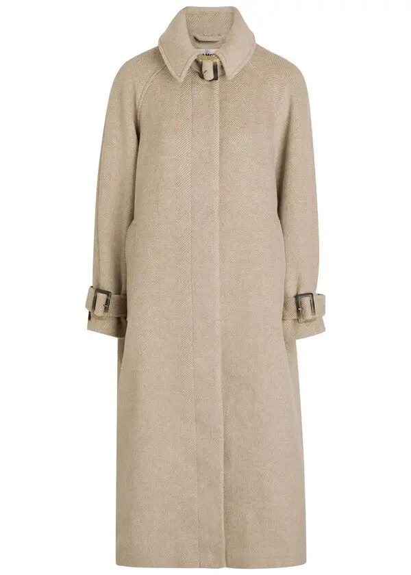 DAMSON MADDER Herringbone Wool-blend Coat
