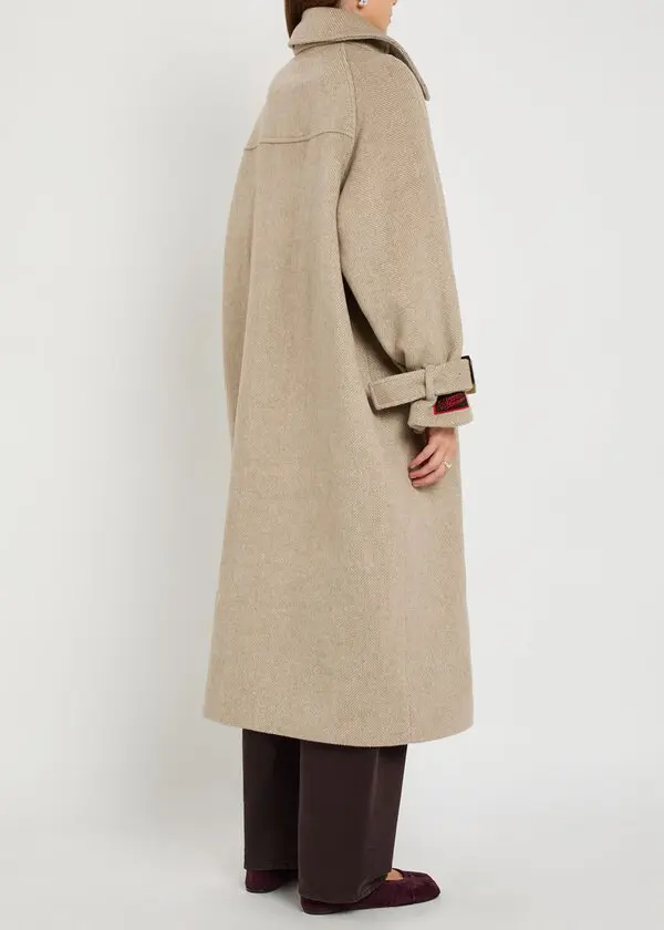 DAMSON MADDER Herringbone Wool-blend Coat