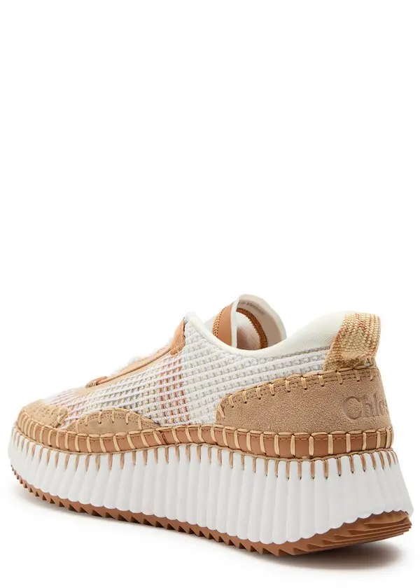 Chloé Nama Panelled Sneakers - Beige