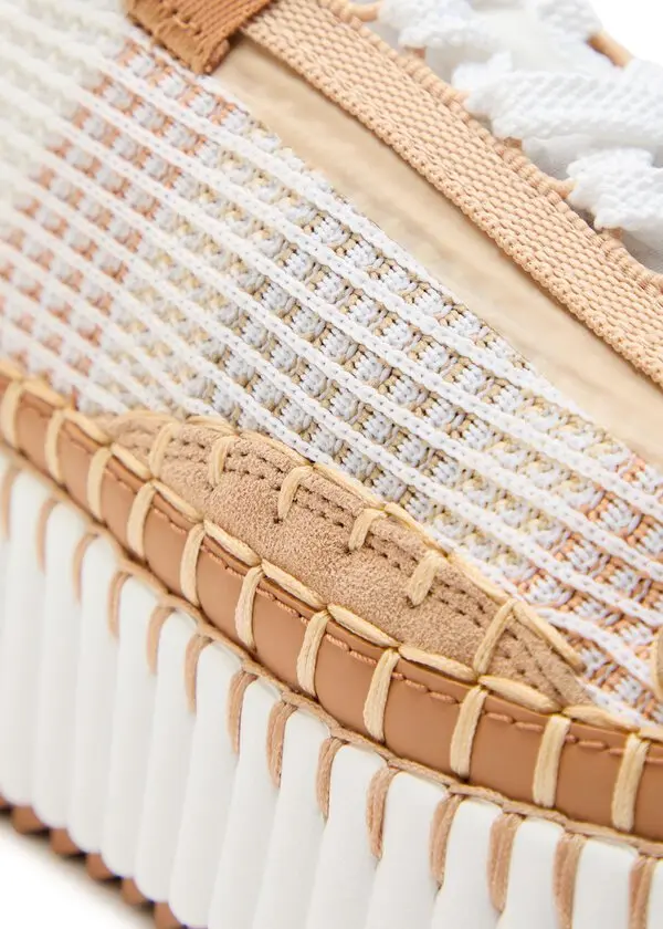 Chloé Nama Panelled Sneakers - Beige