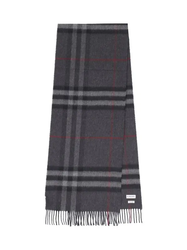 Burberry Check' Cashmere Scarf - Gray