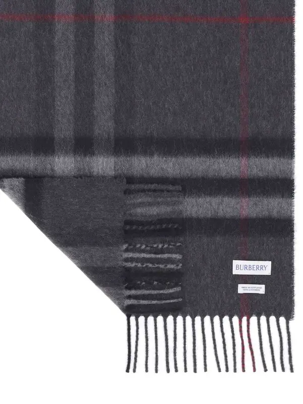 Burberry Check' Cashmere Scarf - Gray