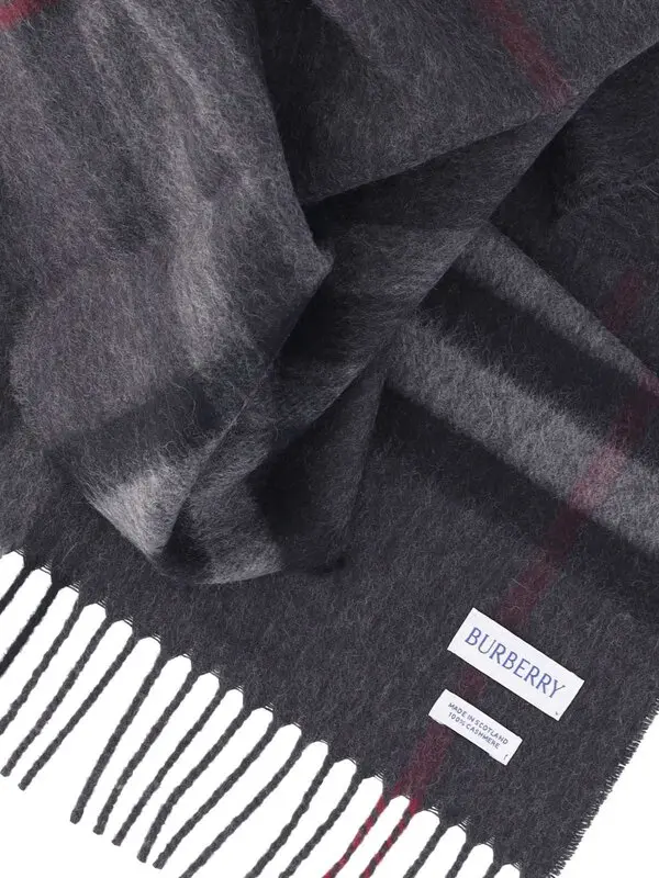 Burberry Check' Cashmere Scarf - Gray