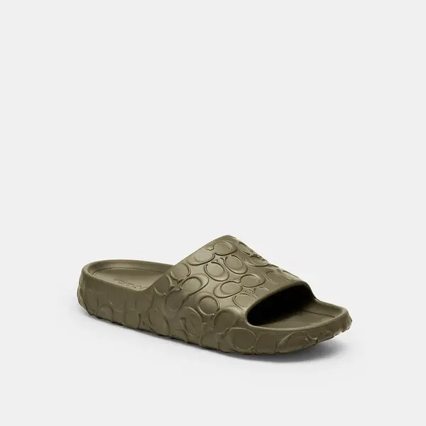 COACH Bay Signature Slides - Army Green