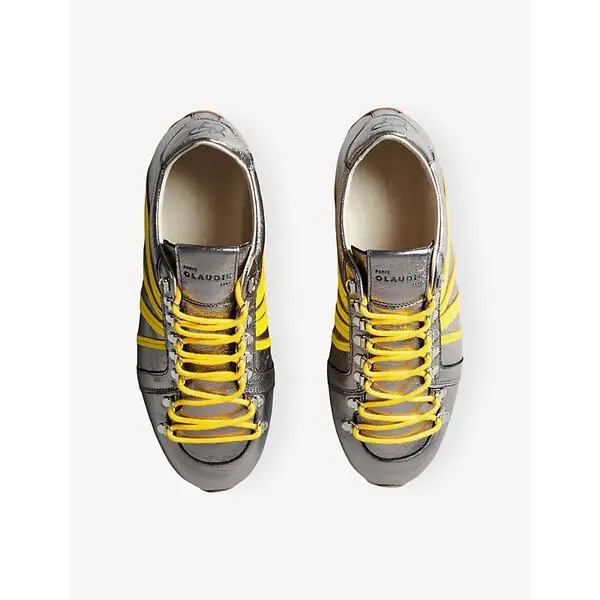 Claudie Pierlot Swing Metallic Leather Trainers - Silver