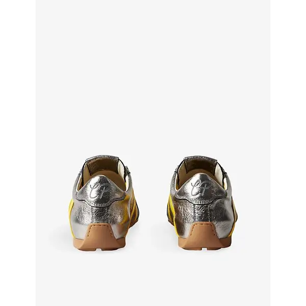 Claudie Pierlot Swing Metallic Leather Trainers - Silver