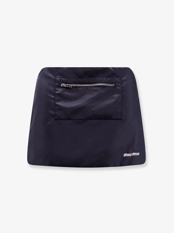 Miu Miu Recycled Polyamide Mini Skirt - Blue