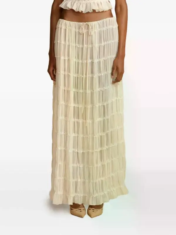 Arcina Ori Juliette Ruched Maxi Skirt - Neutrals