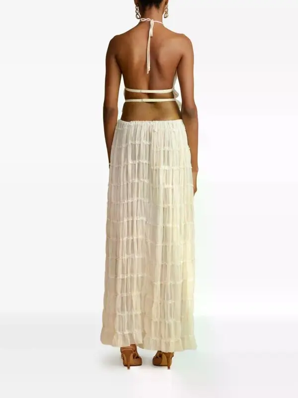 Arcina Ori Juliette Ruched Maxi Skirt - Neutrals