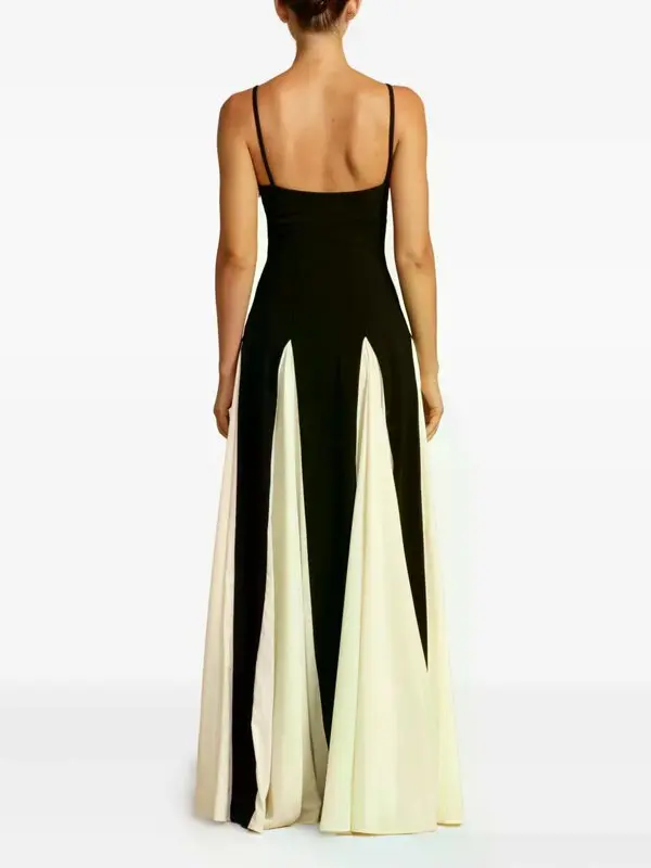 Arcina Ori Strappy Contrast Detail Maxi Dress - Black