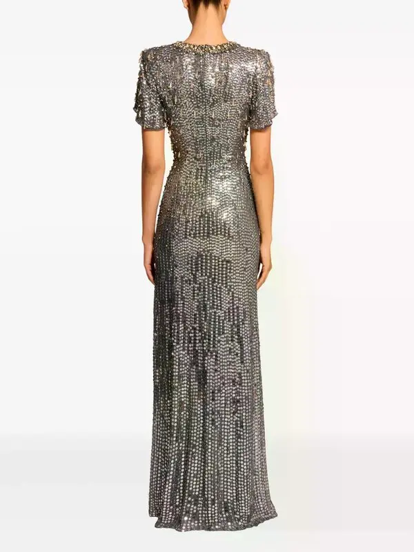 Jenny Packham Serenity Sequin-embellished Gown - Grey