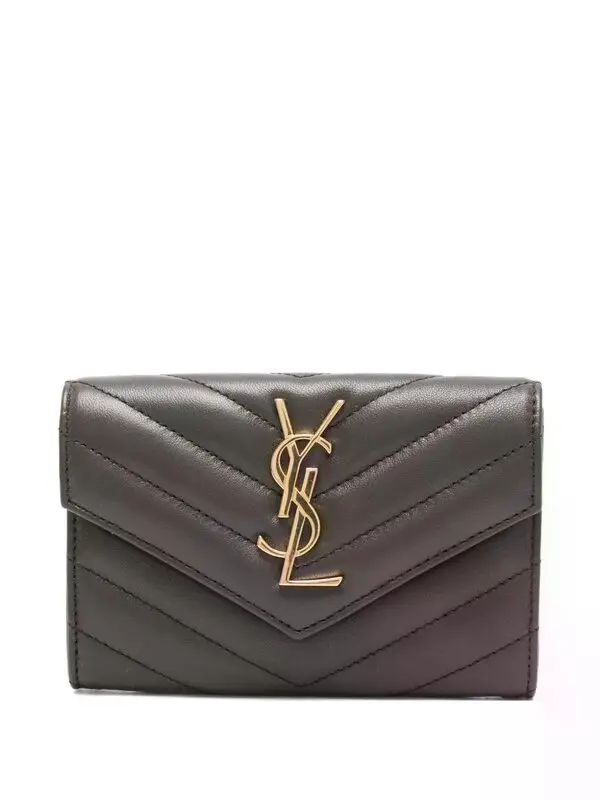Saint Laurent Logo-plaque Wallet - Brown