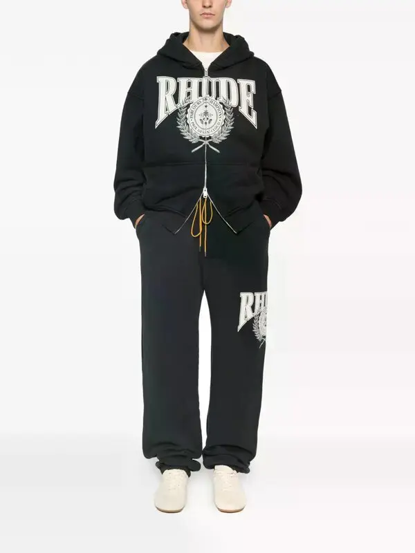 Rhude Zip-front Hoodie - Black