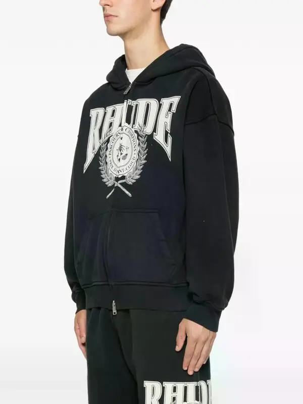 Rhude Zip-front Hoodie - Black