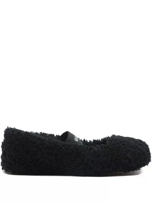 Moon Boot Shearling Ballerina Flats - Black