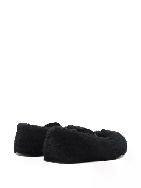Moon Boot Shearling Ballerina Flats - Black