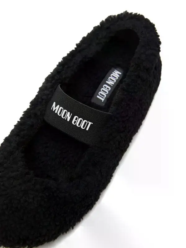 Moon Boot Shearling Ballerina Flats - Black