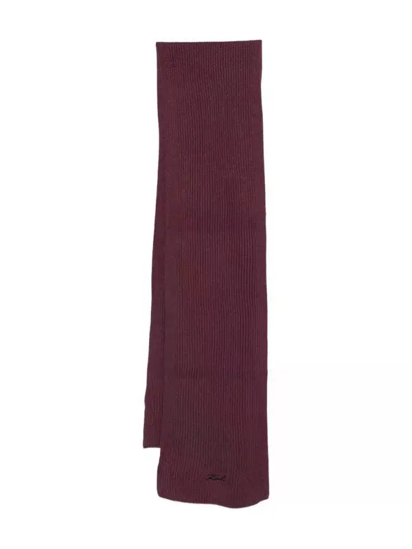 Karl Lagerfeld Ribbed-knit Scarf - Purple