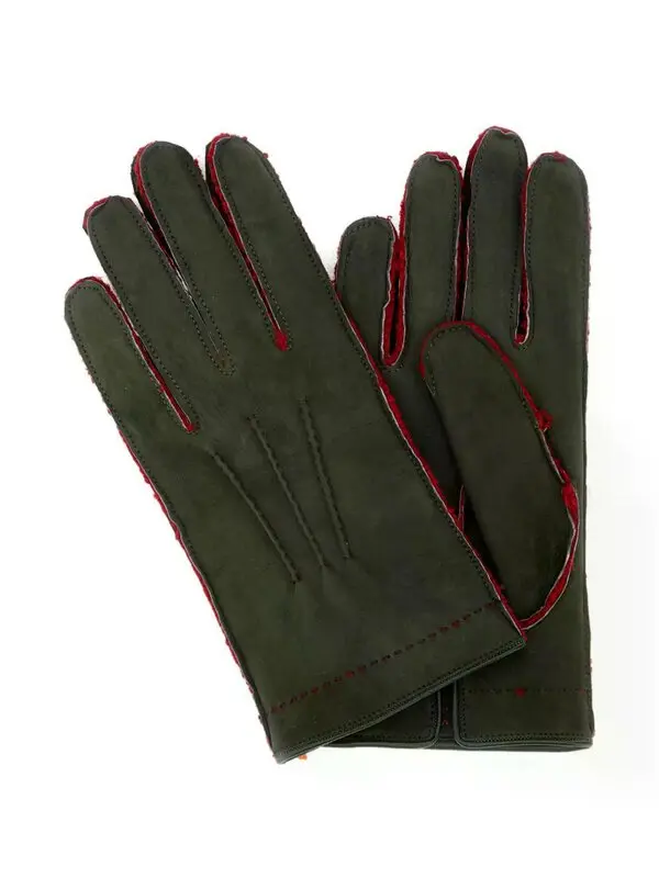 MARIO PORTOLANO Stitch Trim Gloves - Green