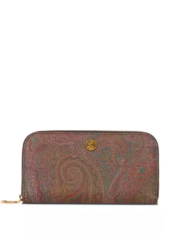 Etro Arnica Paisley-print Zip-around Wallet - Brown