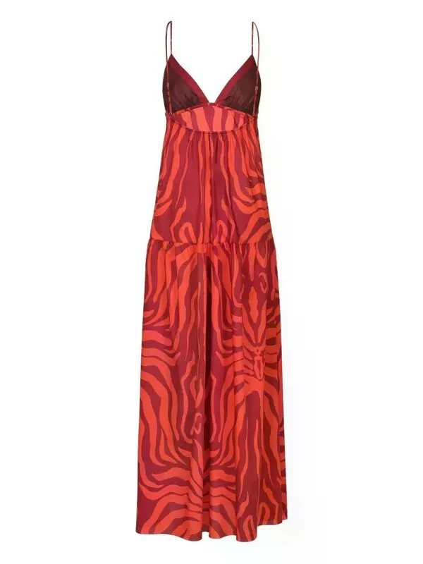 Johanna Ortiz Zea Palm Zebra-print Dress - Red