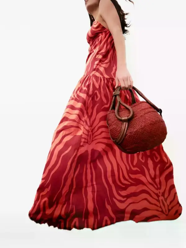 Johanna Ortiz Zea Palm Zebra-print Dress - Red