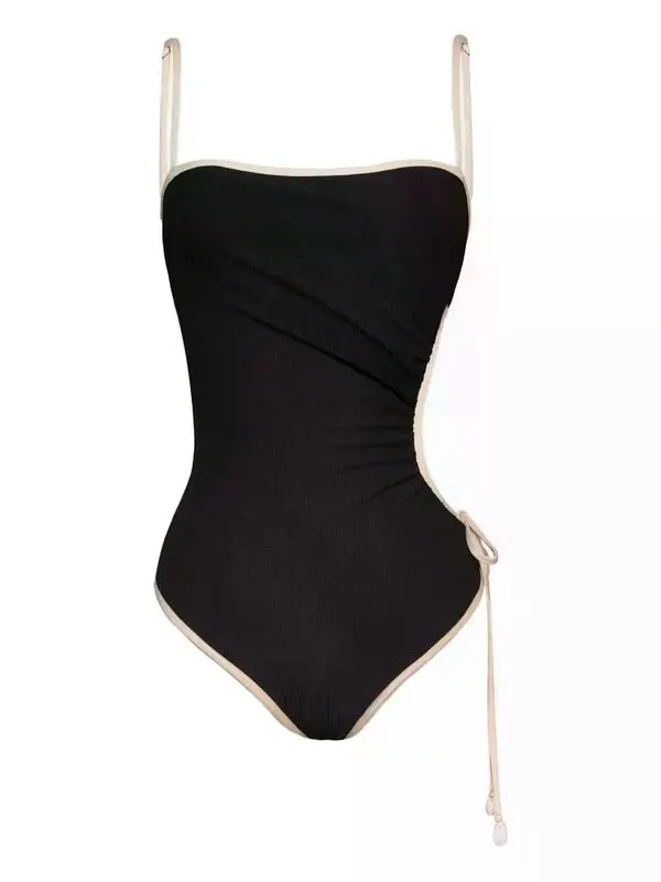 Johanna Ortiz Primordial Femininity Cut-out Tie Swimsuit - Black