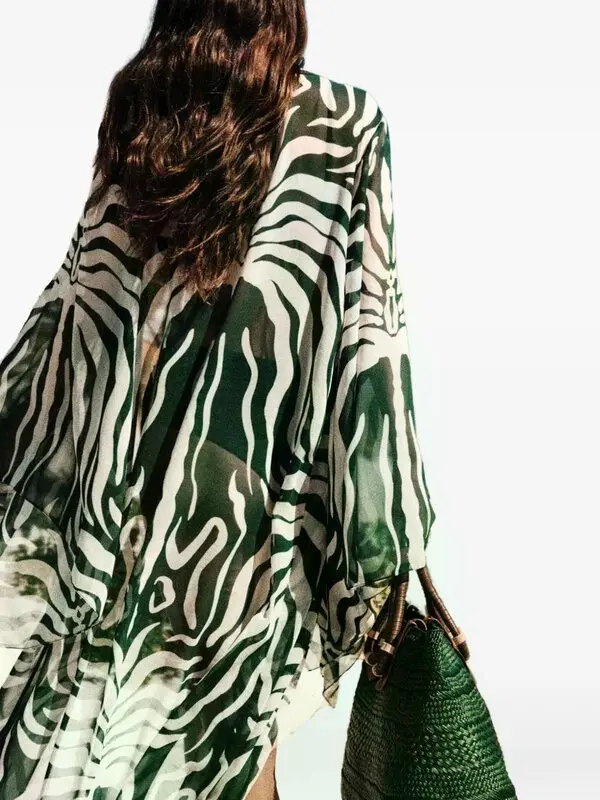 Johanna Ortiz Zebra-print Kimono - Green