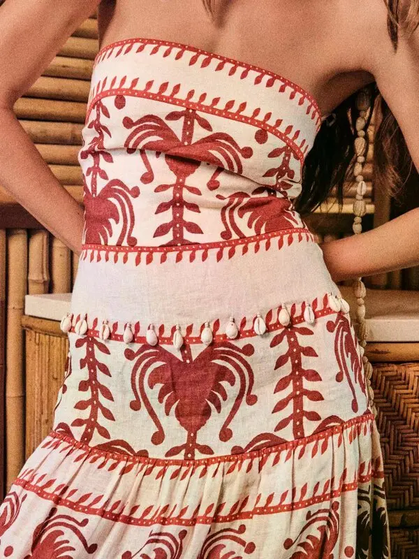 Johanna Ortiz Another Chance Tiered Dress - Neutrals