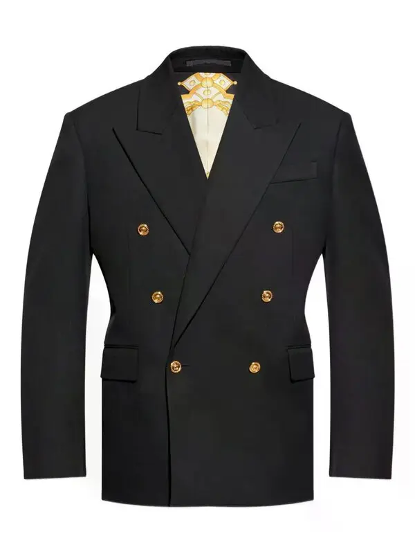 Versace Button Detailed Double-breasted Jacket - Black