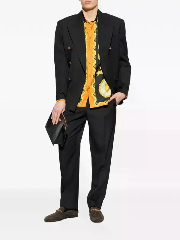 Versace Button Detailed Double-breasted Jacket - Black