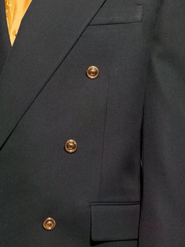 Versace Button Detailed Double-breasted Jacket - Black