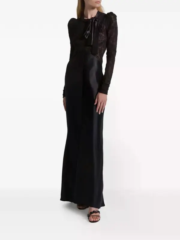 Alberta Ferretti Lace-tie Maxi Dress