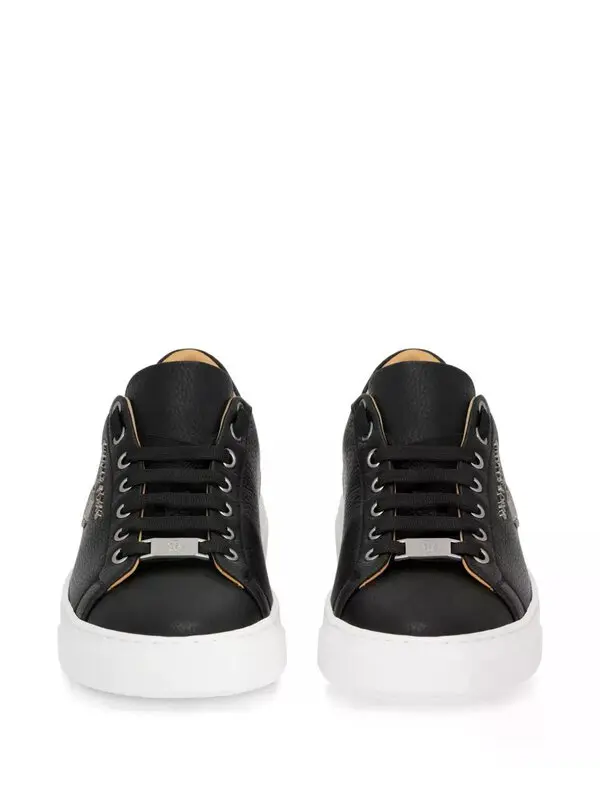 Philipp Plein Hexagon Logo Leather Sneakers - Black