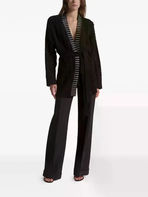 Alberta Ferretti Aran Cable-knit Cardigan