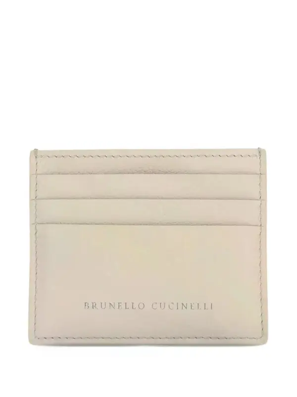 Brunello Cucinelli Leather Card Holder - Neutrals