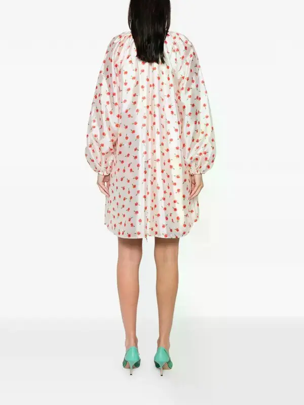 Stine Goya Floral Print Mini Dress - Neutrals