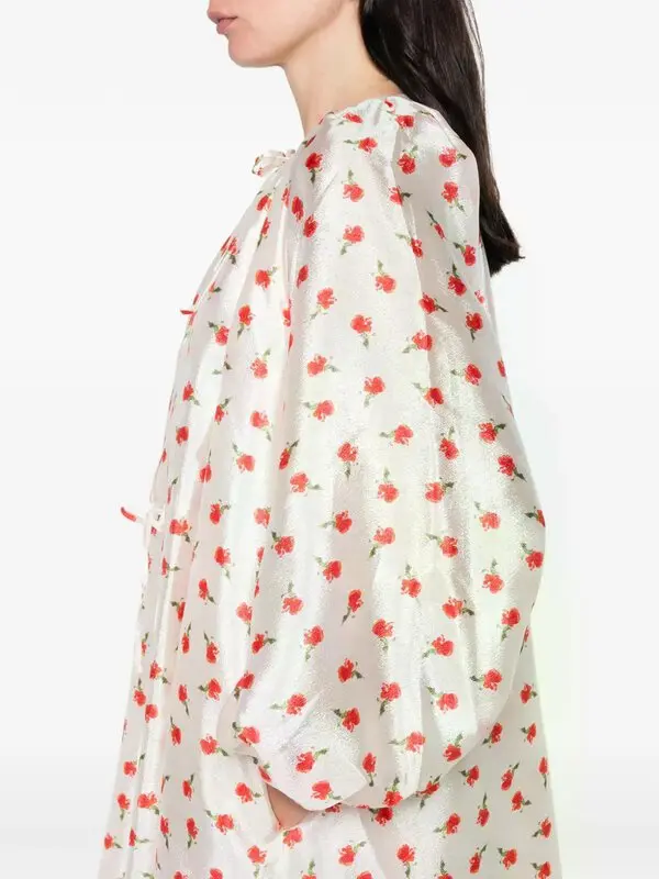 Stine Goya Floral Print Mini Dress - Neutrals